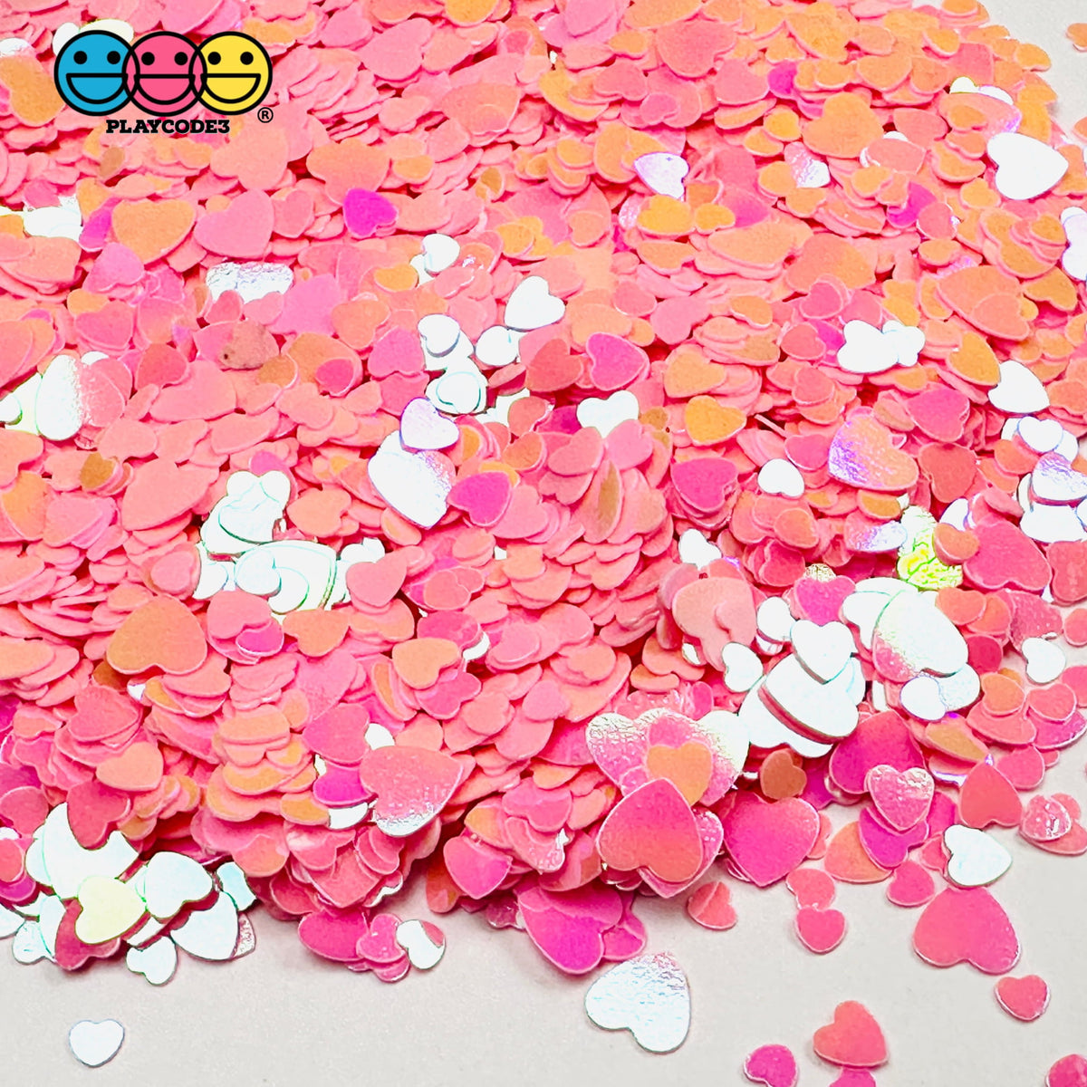 Pink Hearts Glitter Funfetti - Valentine's Day| PLAYCODE3