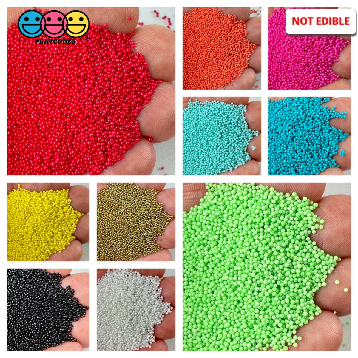 20/100g 1mm Nonpareil Caviar Glass Beads Faux Sprinkles Decoden Funfetti Jimmies Resin 18 Colors ...
