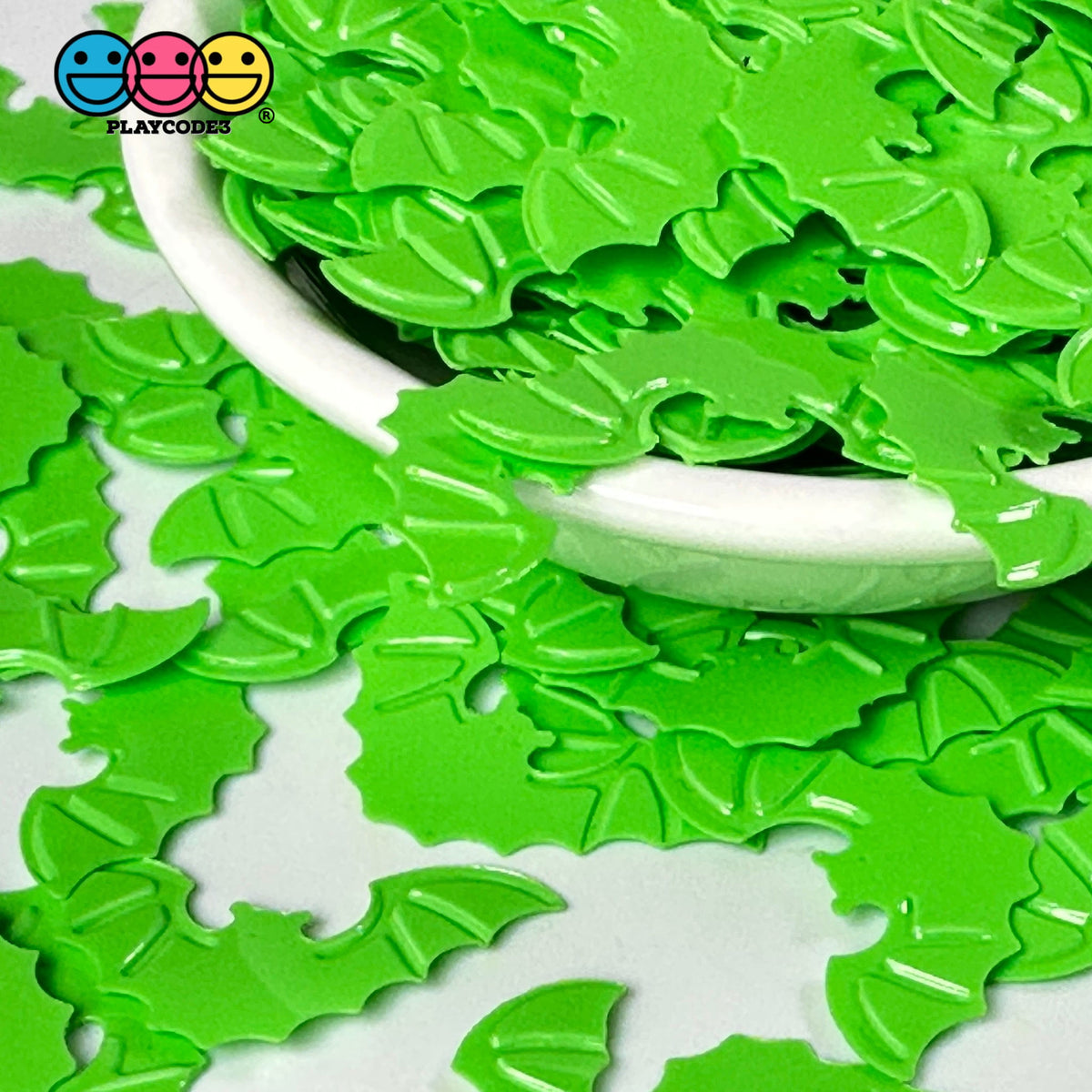 Bats Halloween Confetti Glitter Decorations - Green| PLAYCODE3