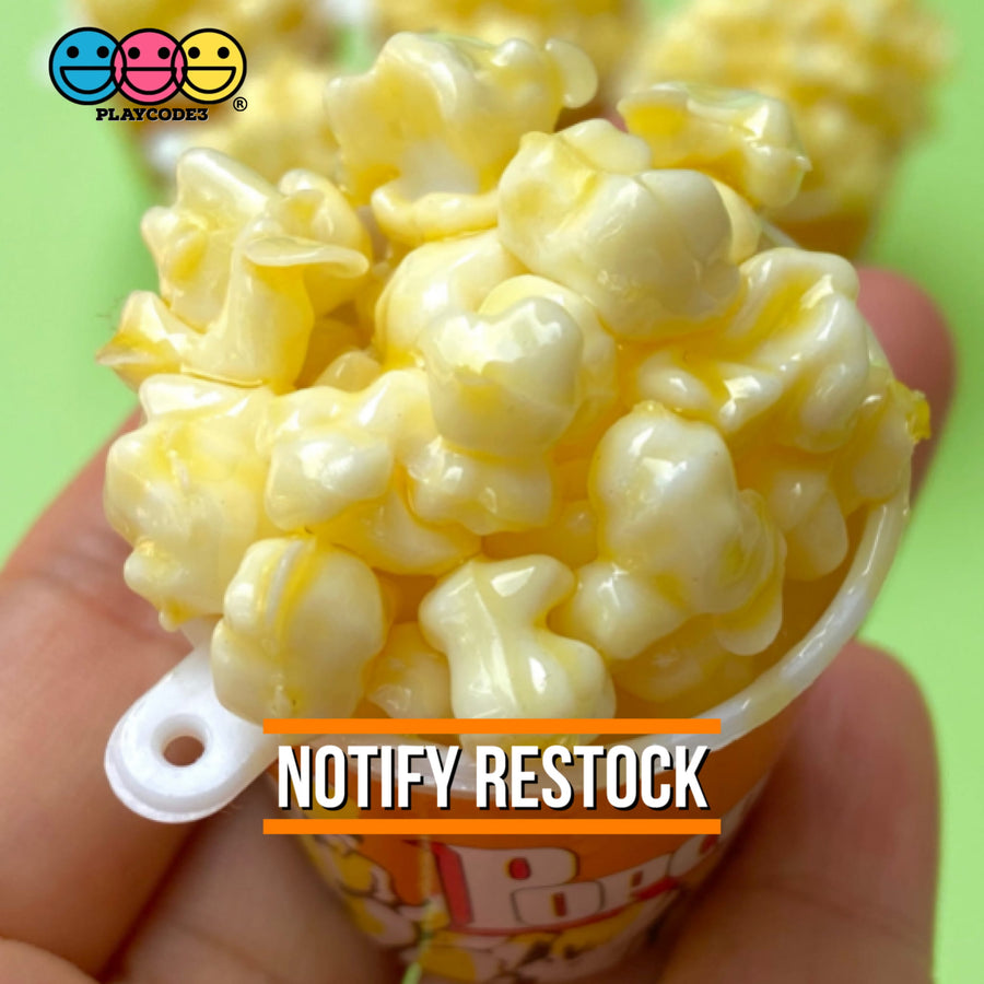 Buttered Popcorn Movie Buckets Charms Cabochon Fake Food 5 pcs| PLAYCODE3
