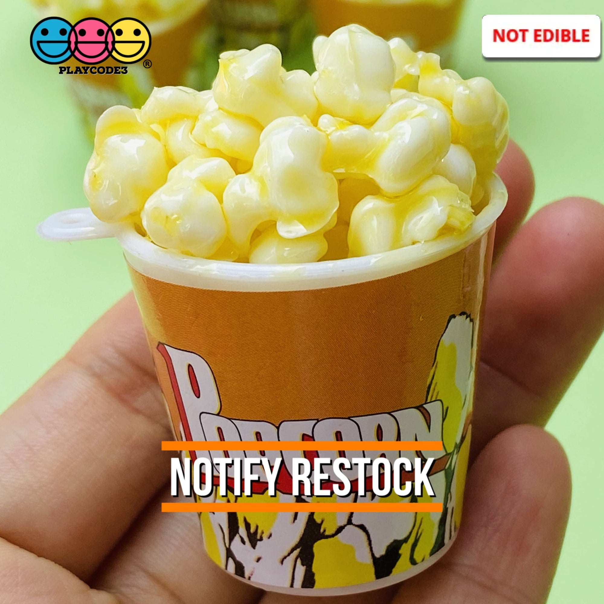Buttered Popcorn Movie Buckets Charms Cabochon Fake Food 5 pcs| PLAYCODE3