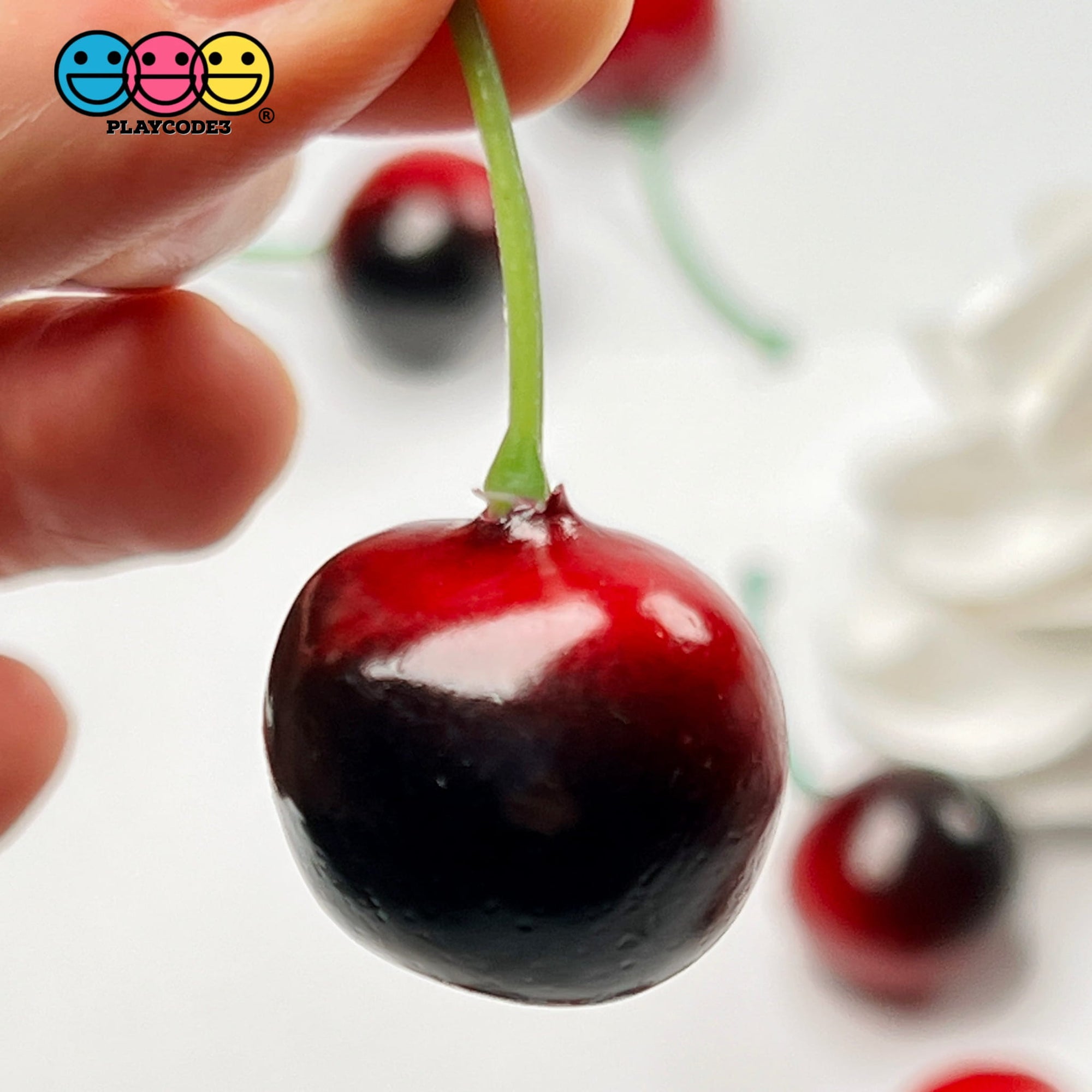 Cherry Charms Red and Dark Red Fake Realistic Charms Faux Food Cherrie ...