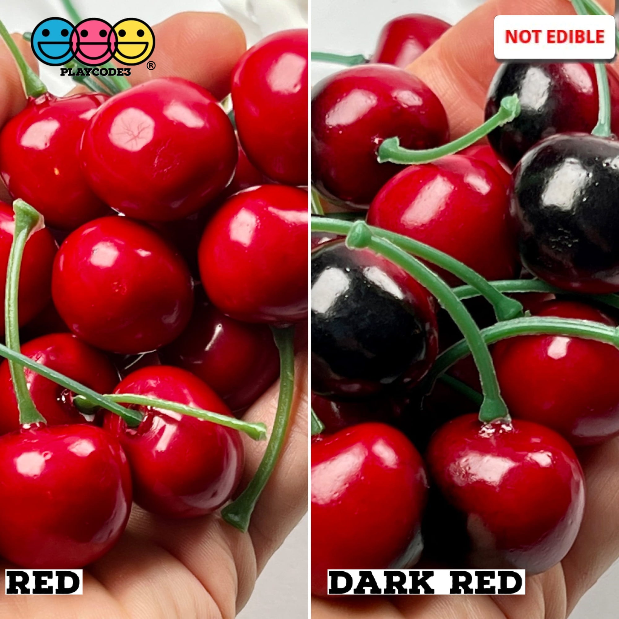 Cherry Charms Red and Dark Red Fake Realistic Charms Faux Food Cherrie ...