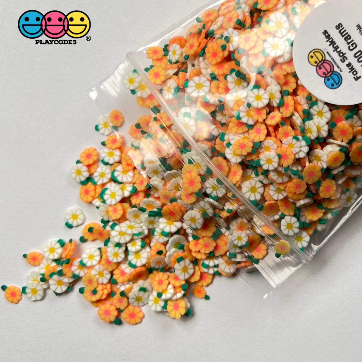 Spring Flowers Fimo Slices - Daisy Mix Fake Sprinkles| PLAYCODE3