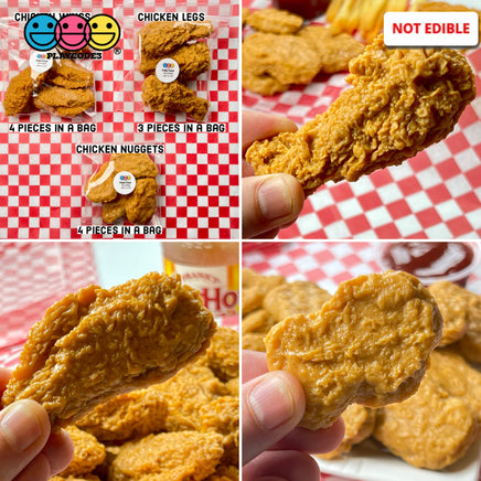 Realistic Fried Chicken Legs Fake Food Charm 3 Types| PLAYCODE3