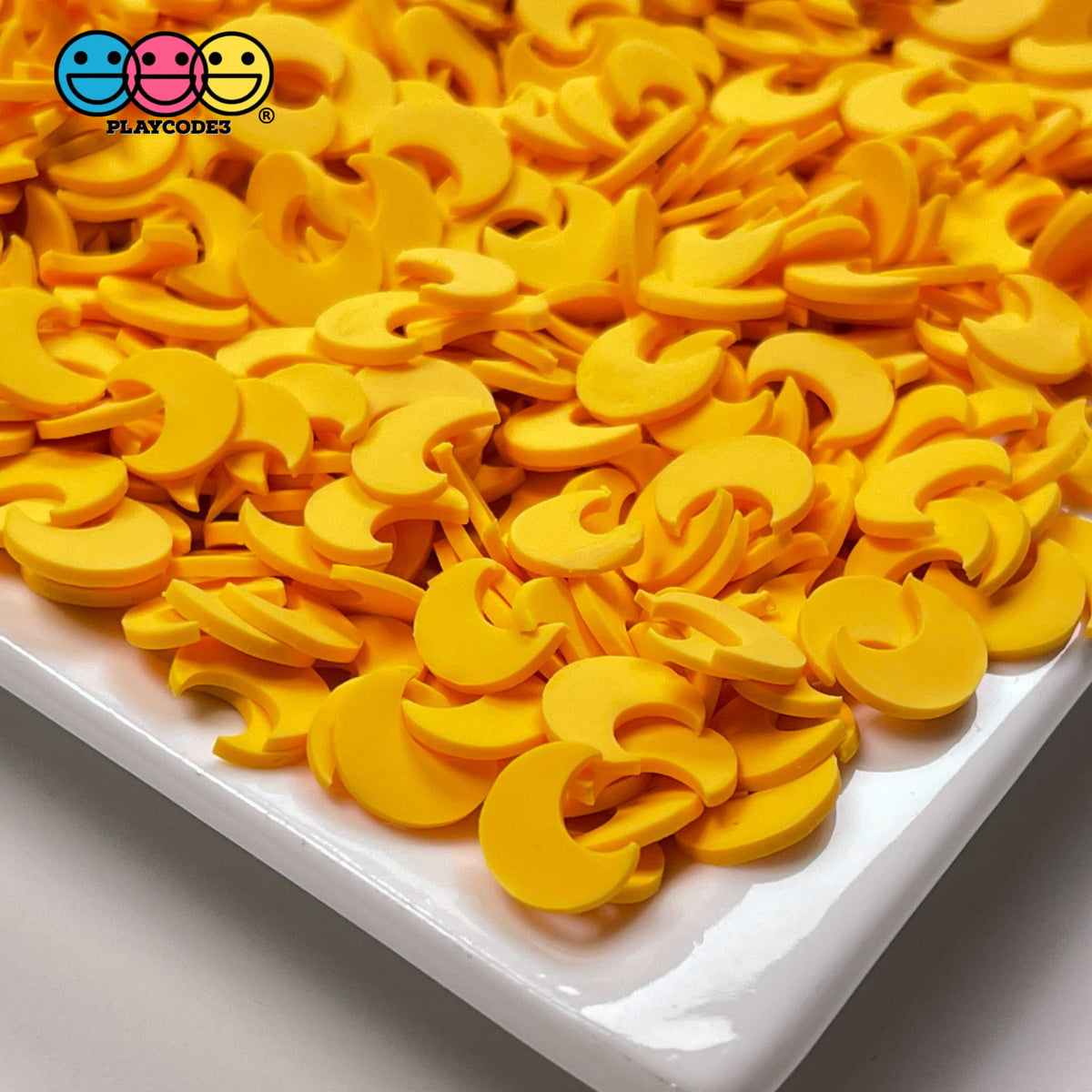 Moon Large Bright Yellow Fimo Slices Fake Clay Sprinkles Moons Decoden ...