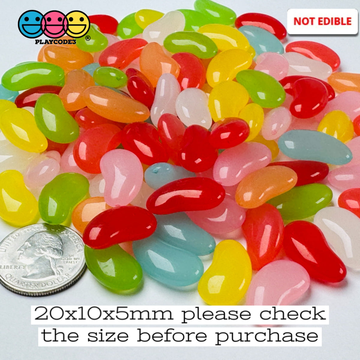 Multicolor Fake Colored Beans Flatback Charms | PLAYCODE3| PLAYCODE3