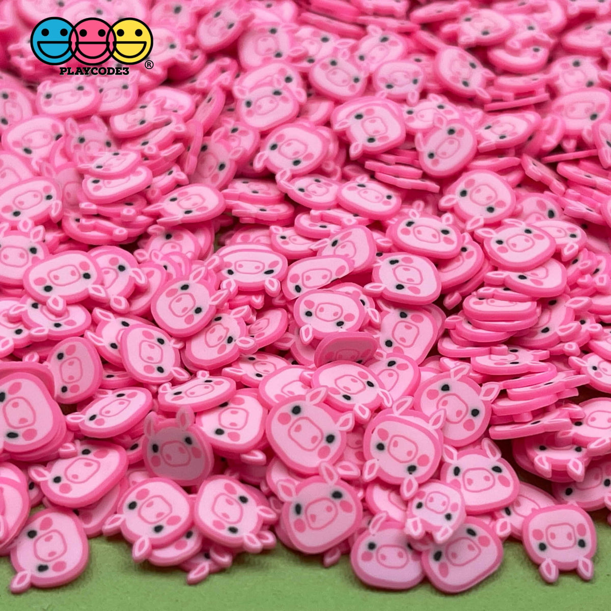 Pig Pink Piggy Face Kawaii Fimo Pigs Slices Fake Clay Sprinkles Decode ...