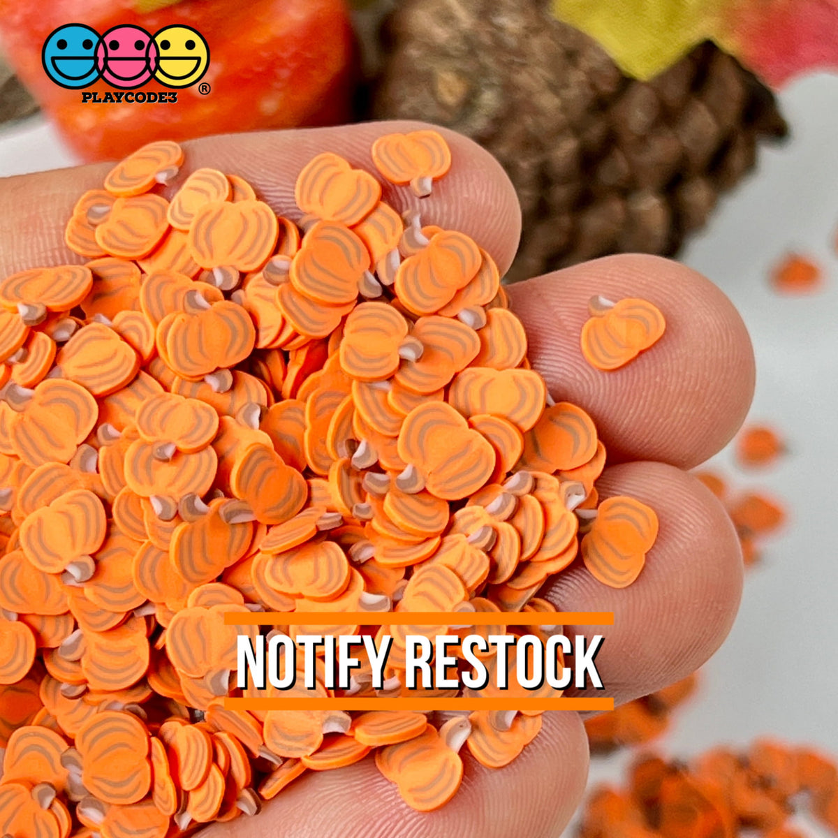 Pumpkin Fimo Slices for Halloween Funfetti Crafts| PLAYCODE3