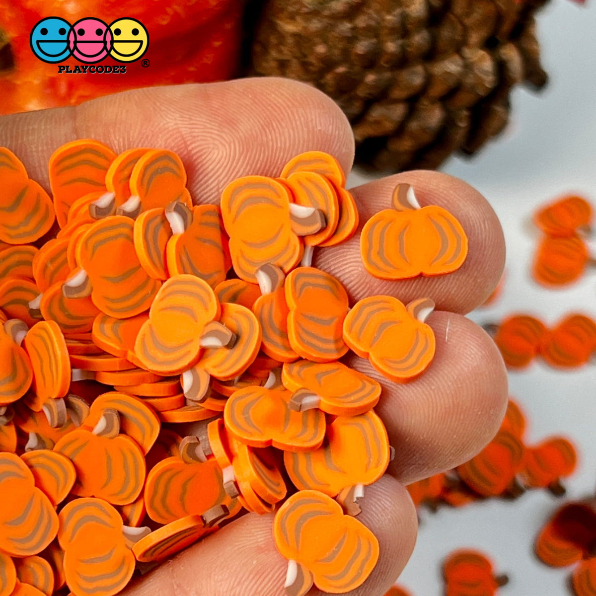 Pumpkin Fimo Slices for Halloween Funfetti Crafts| PLAYCODE3