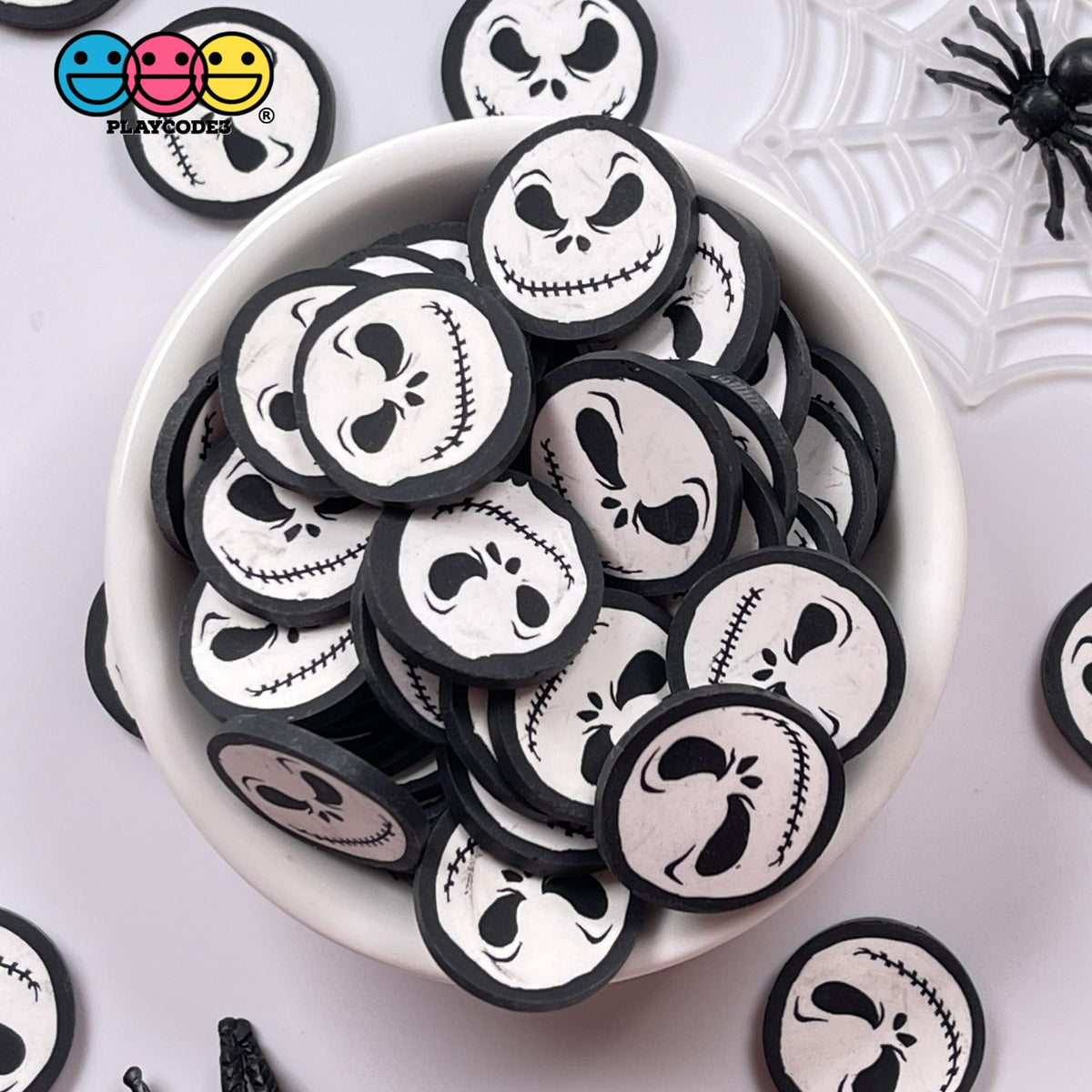 Skull Face Fimo Slices Halloween Funfetti 20mm Sprinkles| PLAYCODE3