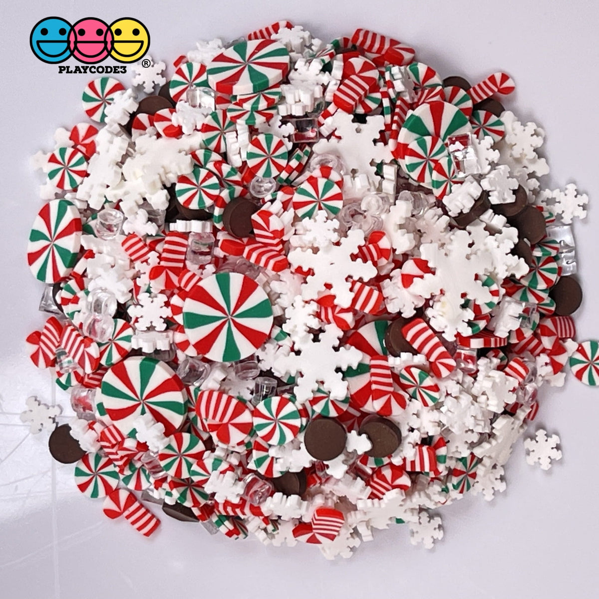 Snowflake Peppermint Bark Fake Sprinkles Christmas Mix| PLAYCODE3