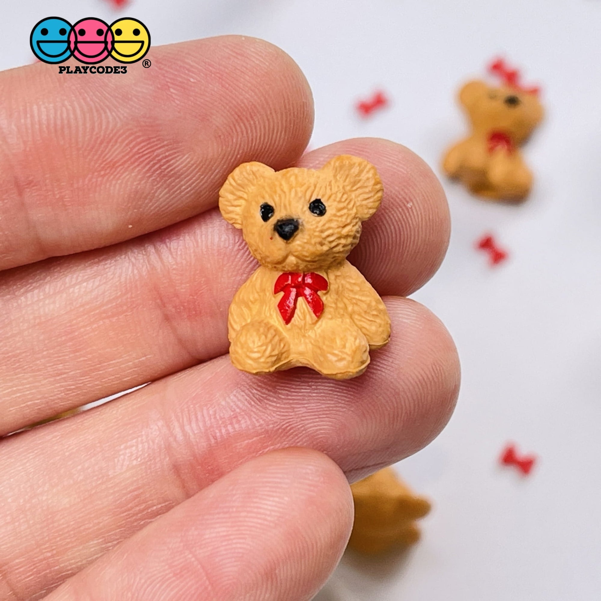 Valentine's Teddy Bear Miniature Charm - 10 pcs| PLAYCODE3