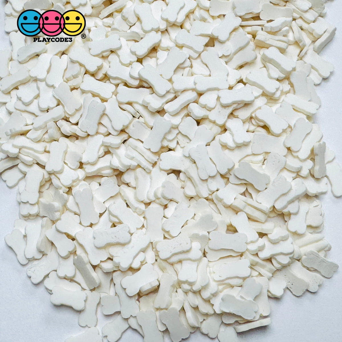 White Dog Bones Fimo Slices Fake Clay Sprinkles| PLAYCODE3