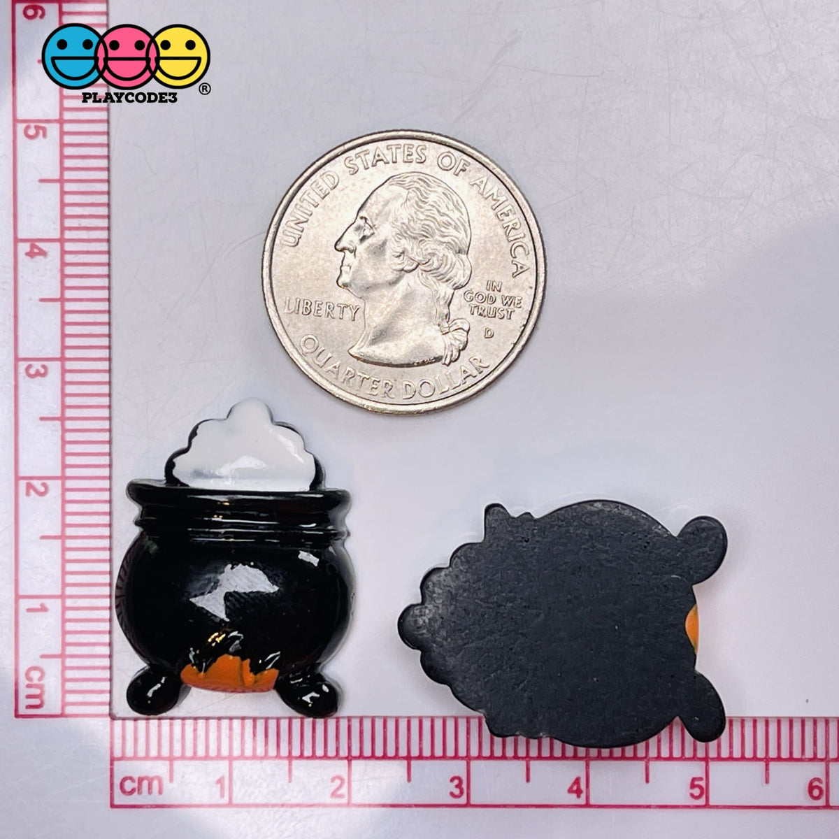 Witches Cauldron Flatback Charm Halloween Charms Cabochons 10 pcs ...